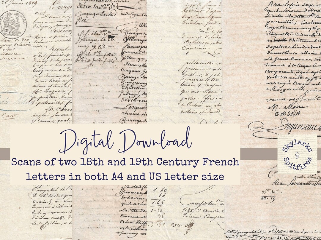 Antique French Letter Digital Download, Printable, Print at Home ...