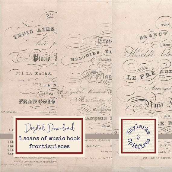 Calligraphy Music Title Page Digital Download Print at Home - Etsy