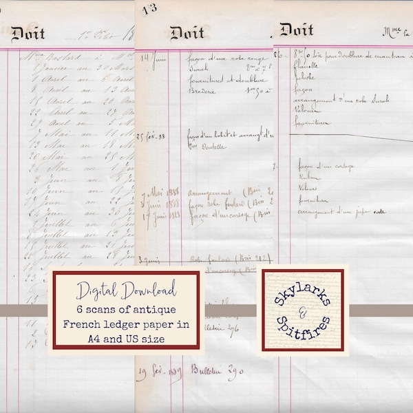 Antique French Document - Etsy