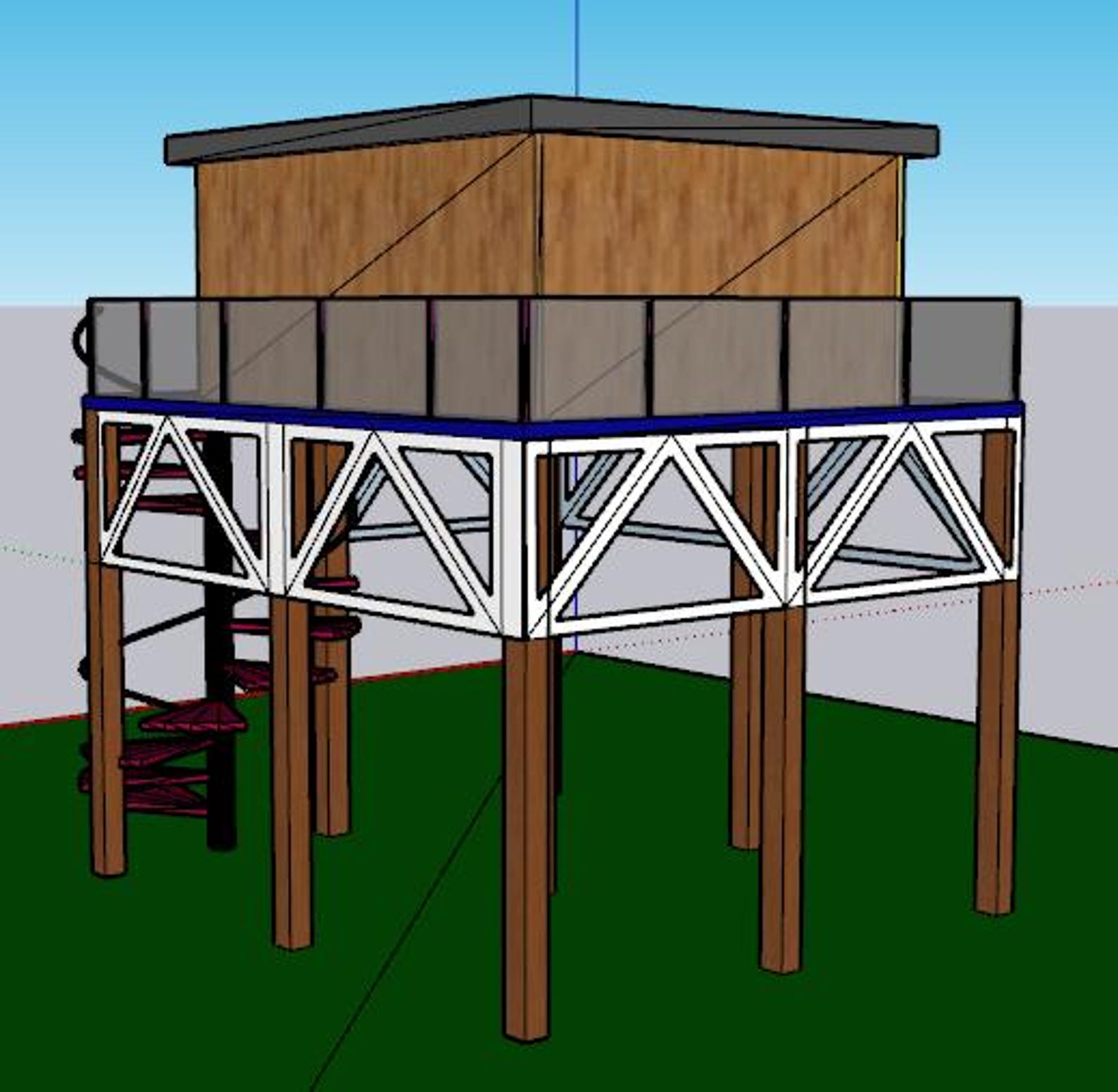 Modern Elevated Treehouse – Glass, Steel - Wood | 60 M2 With Spiral ...
