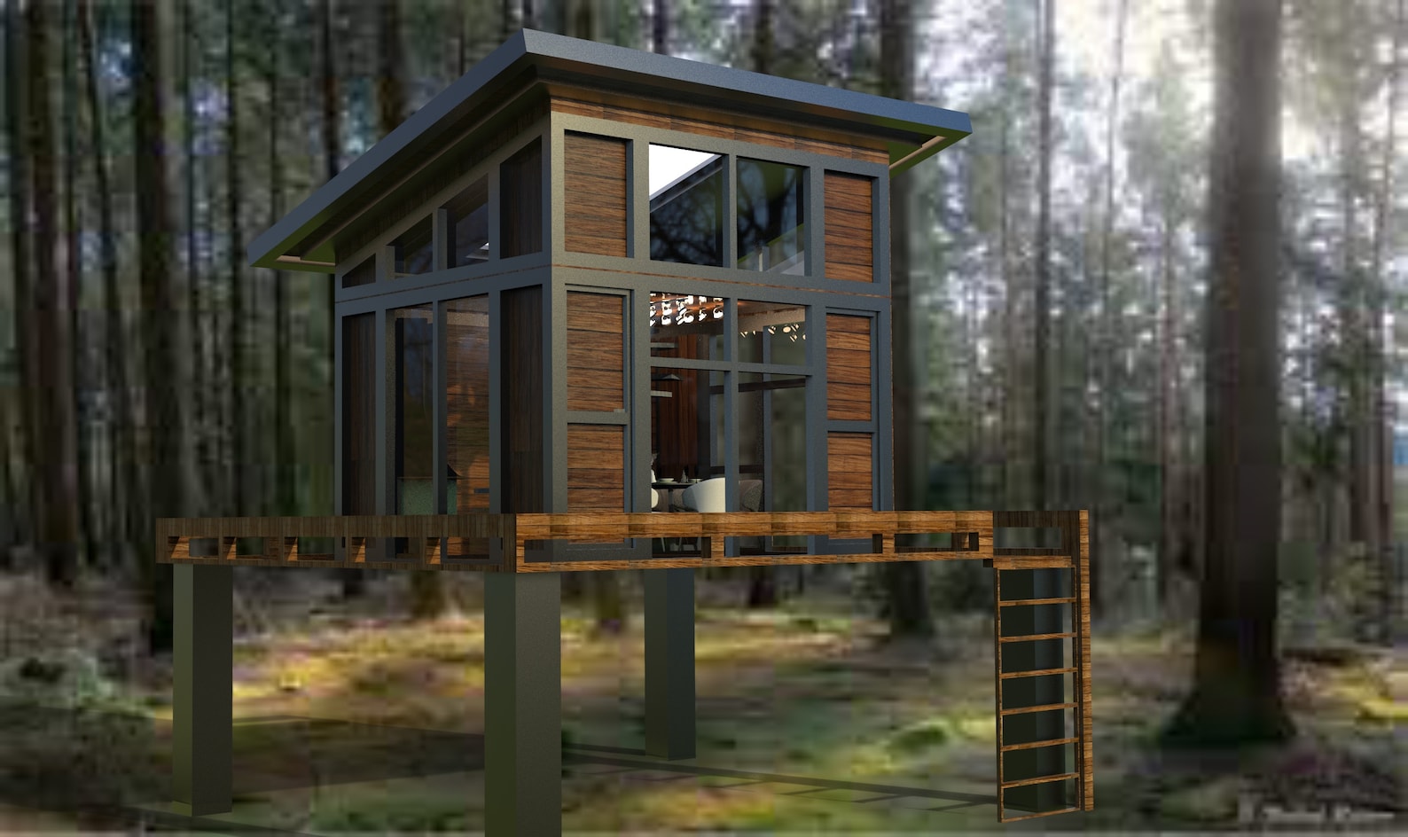 Charming Tree House Design - 1.5 Floors, CAD and STL Formats - Etsy