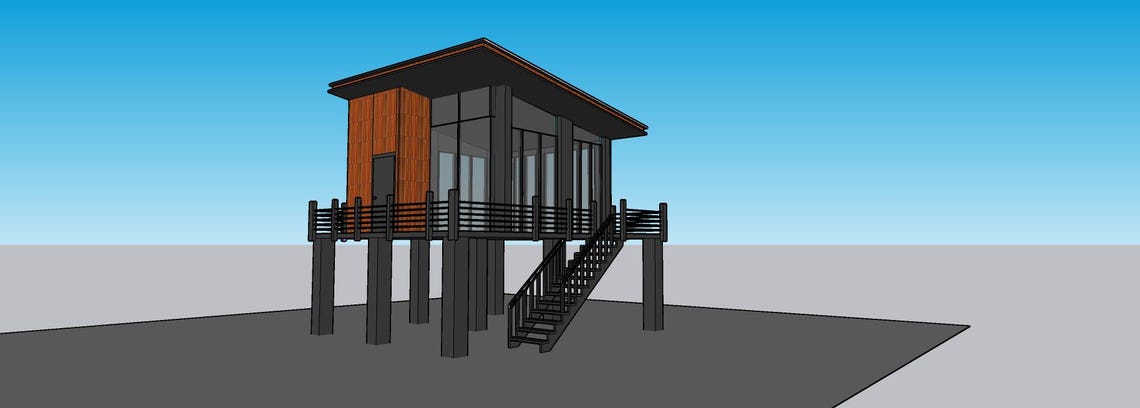 Minimal Treehouse Project - Single-story, 26 M2, Elevated Wooden Design ...