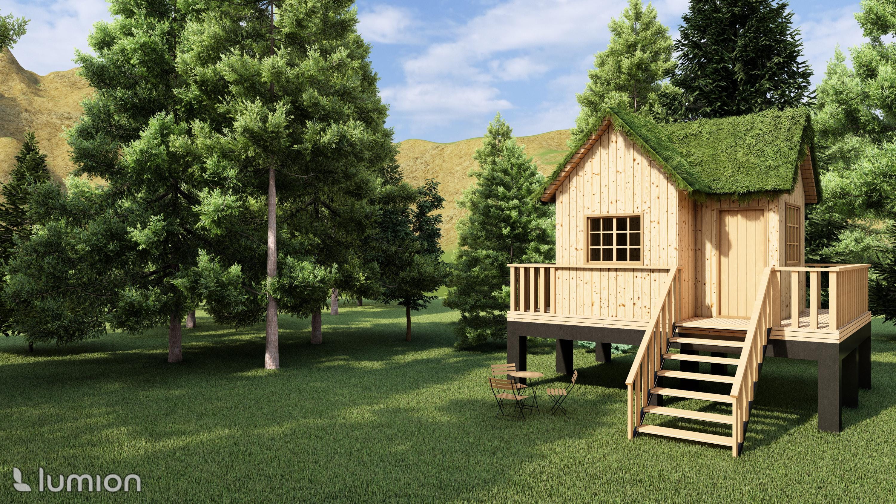 Simple Treehouse Model – Cozy, Nostalgic Cabin With Front Terrace - Etsy