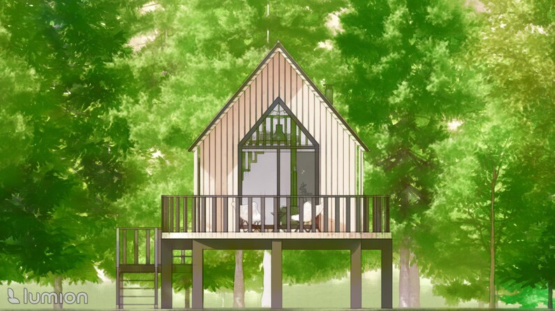 Rustic Duplex Treehouse – 85 M2 Two-story Woodland Retreat - Etsy