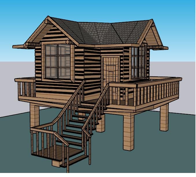 Rustic Elevated Wooden Treehouse Cabin | 21.92 M2 With Mini Kitchen ...