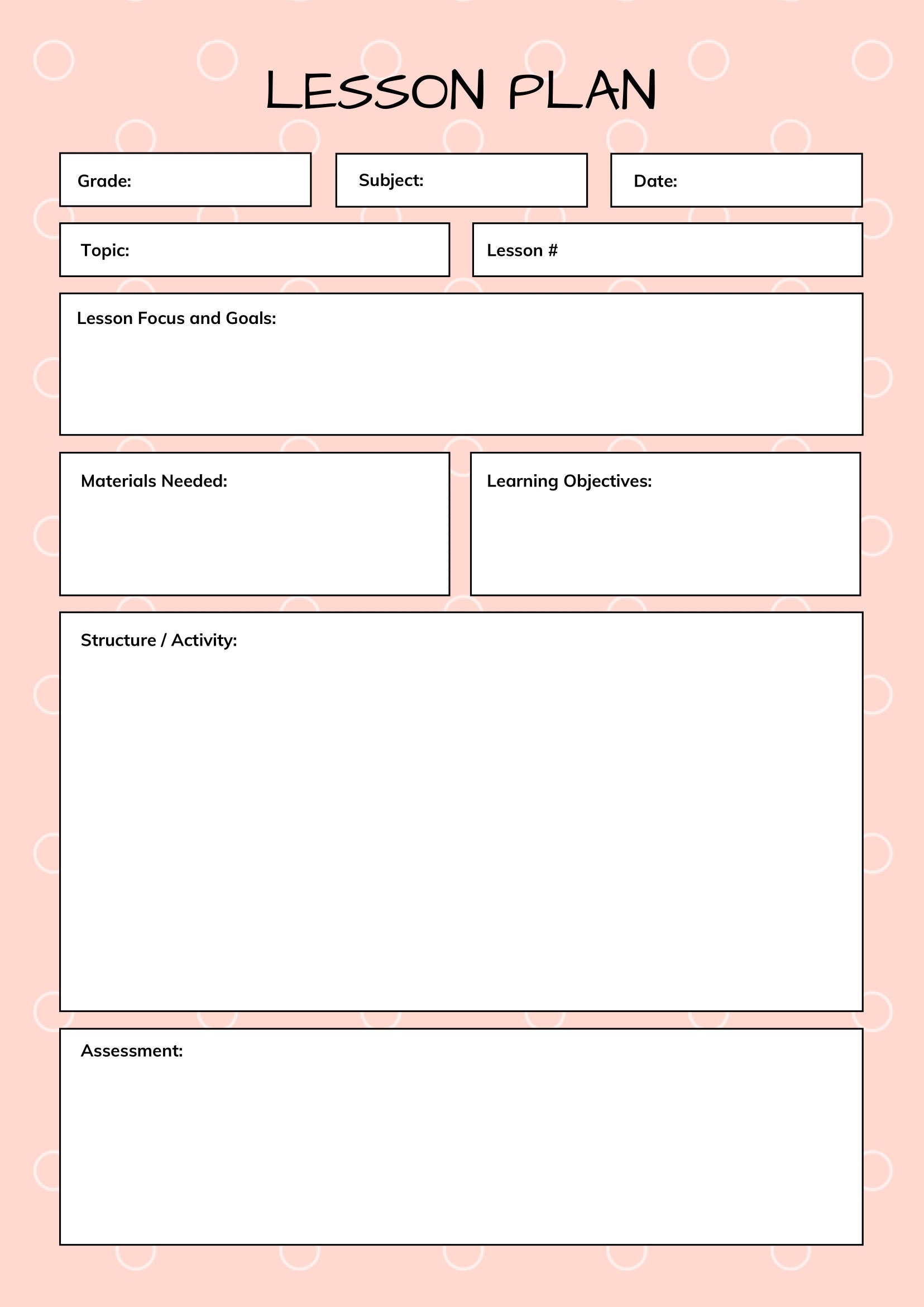 BUNDLE of Five Lesson Plan Pintables, Weekly and Monthly Lesson Plan ...