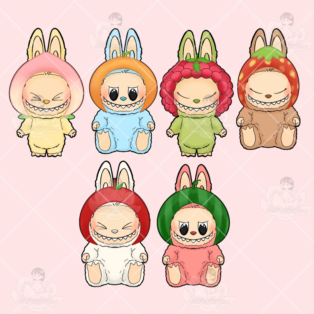 Fruit Labubus Bundle - Digital File, Sticker Design, Ready to Print ...