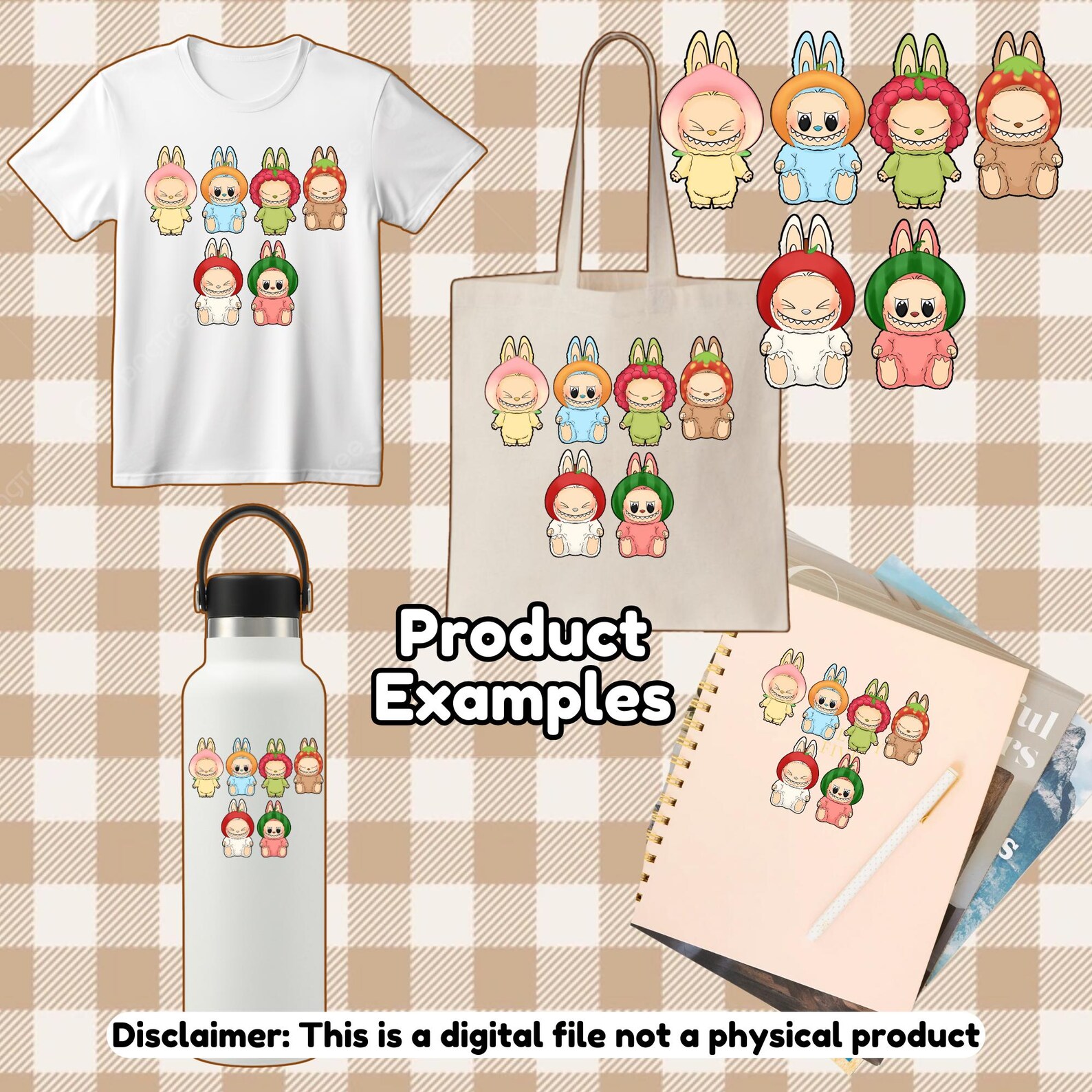 Fruit Labubus Bundle - Digital File, Sticker Design, Ready to Print ...