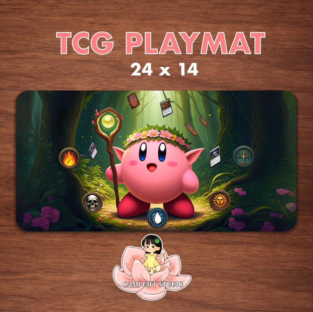 Kirby Elf TCG Playmat Magic the Gathering, Trading Card Game, Play Mat ...