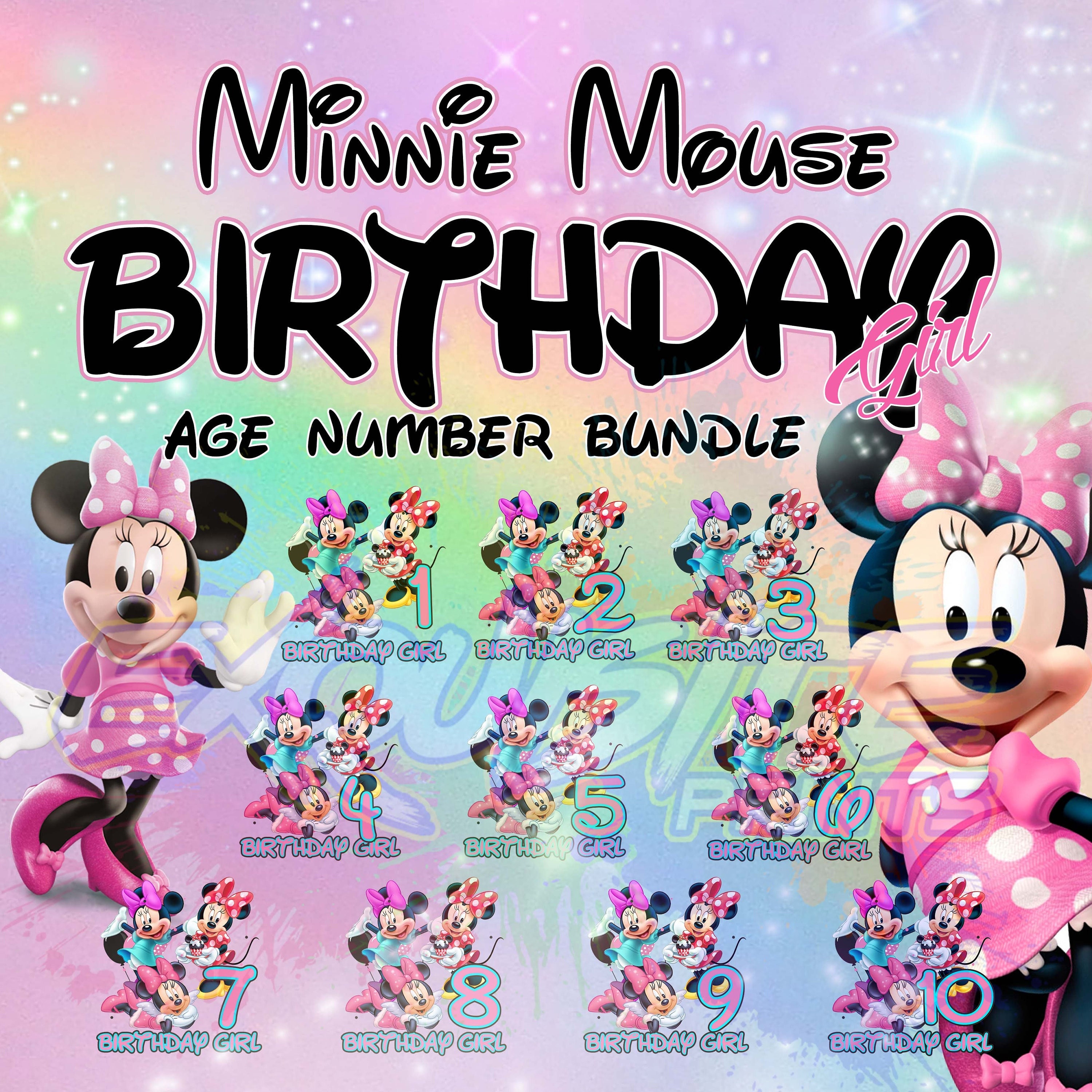 Minnie Mouse Birthday Girl Number Bundle - Etsy