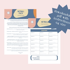 NETBALL COACHING PACK - Downloadable A4 Template - Etsy Australia