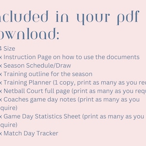 NETBALL COACHING PACK - Downloadable A4 Template - Etsy Australia