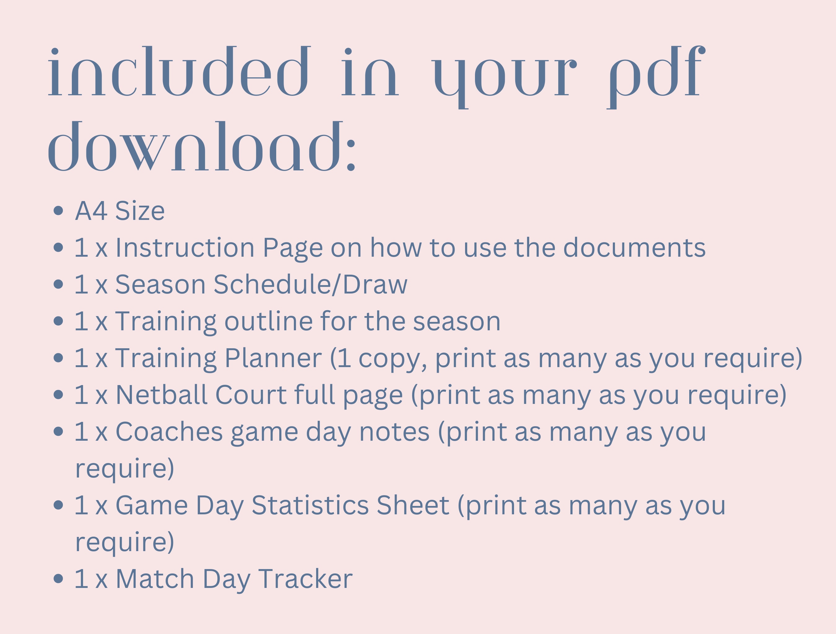 NETBALL COACHING PACK - Downloadable A4 Template - Etsy Australia