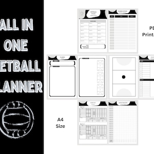 NETBALL COACHING PACK (black & White) - Downloadable A4 Template - Etsy ...