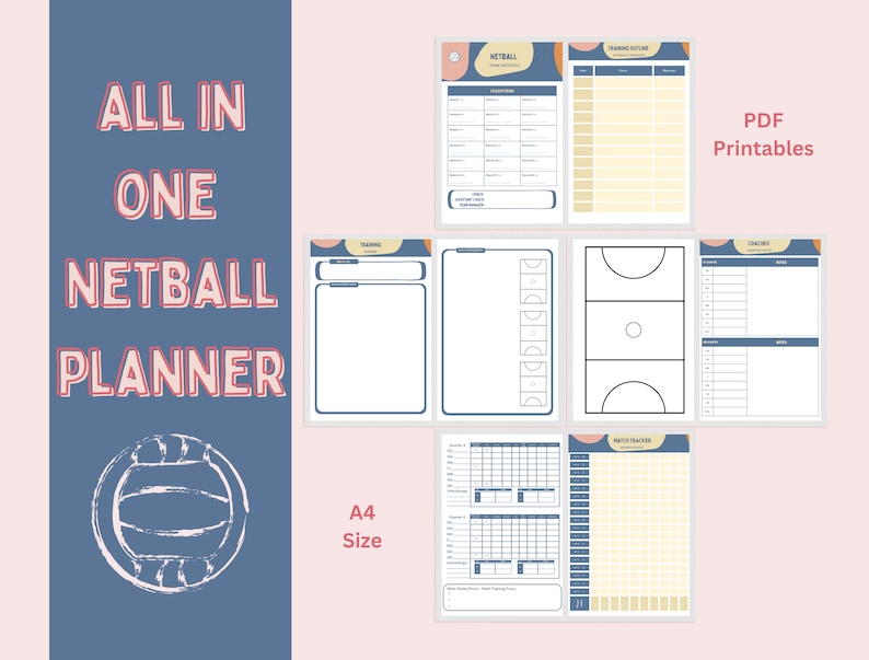 NETBALL COACHING PACK - Downloadable A4 Template - Etsy Australia