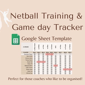 Netball Training & Game Day Tracker - Googlesheet - Etsy Australia