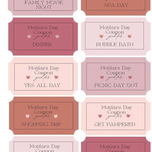 MOTHERS DAY COUPON |mothers Day Printable Coupon |last Minuet Mothers ...