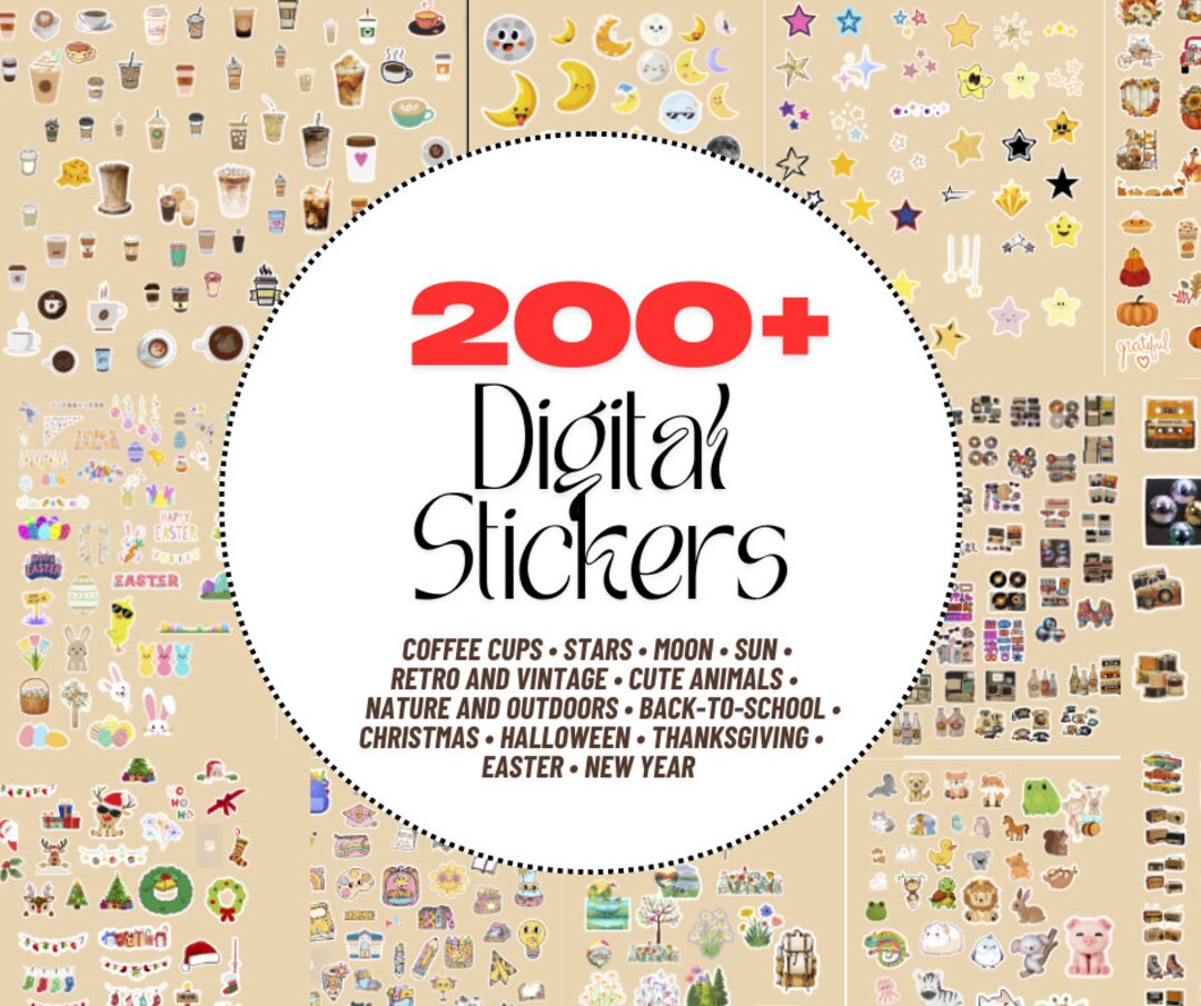 200 Digital Sticker Set Bundle - Etsy