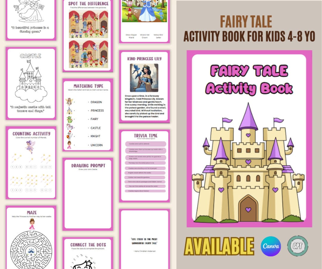 Fairy Tale Activity Book - Etsy
