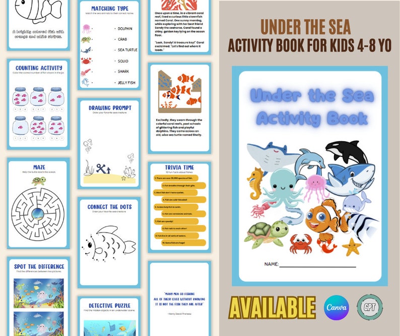 Under the Sea Activity Book - Etsy