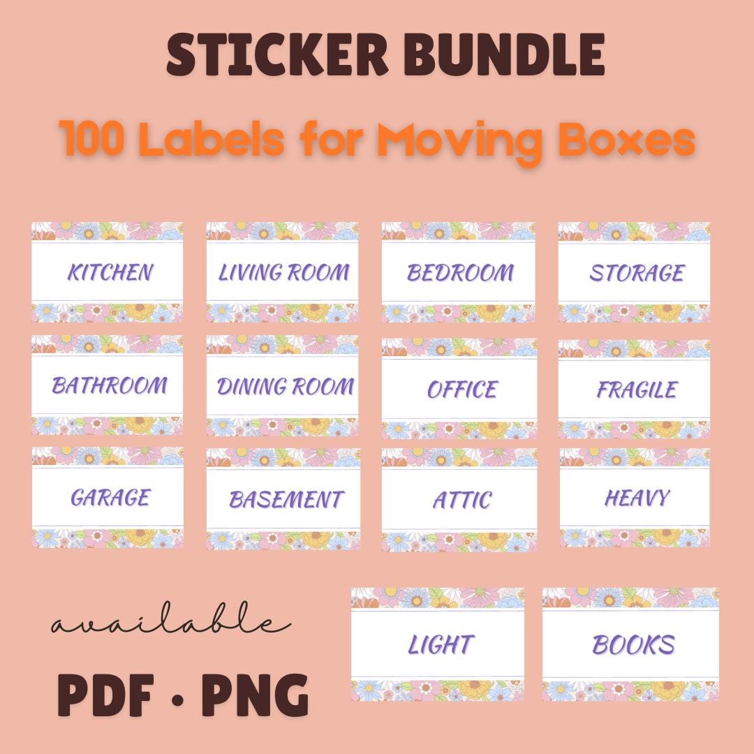 100 Sticker Labels for Moving Boxes - Etsy