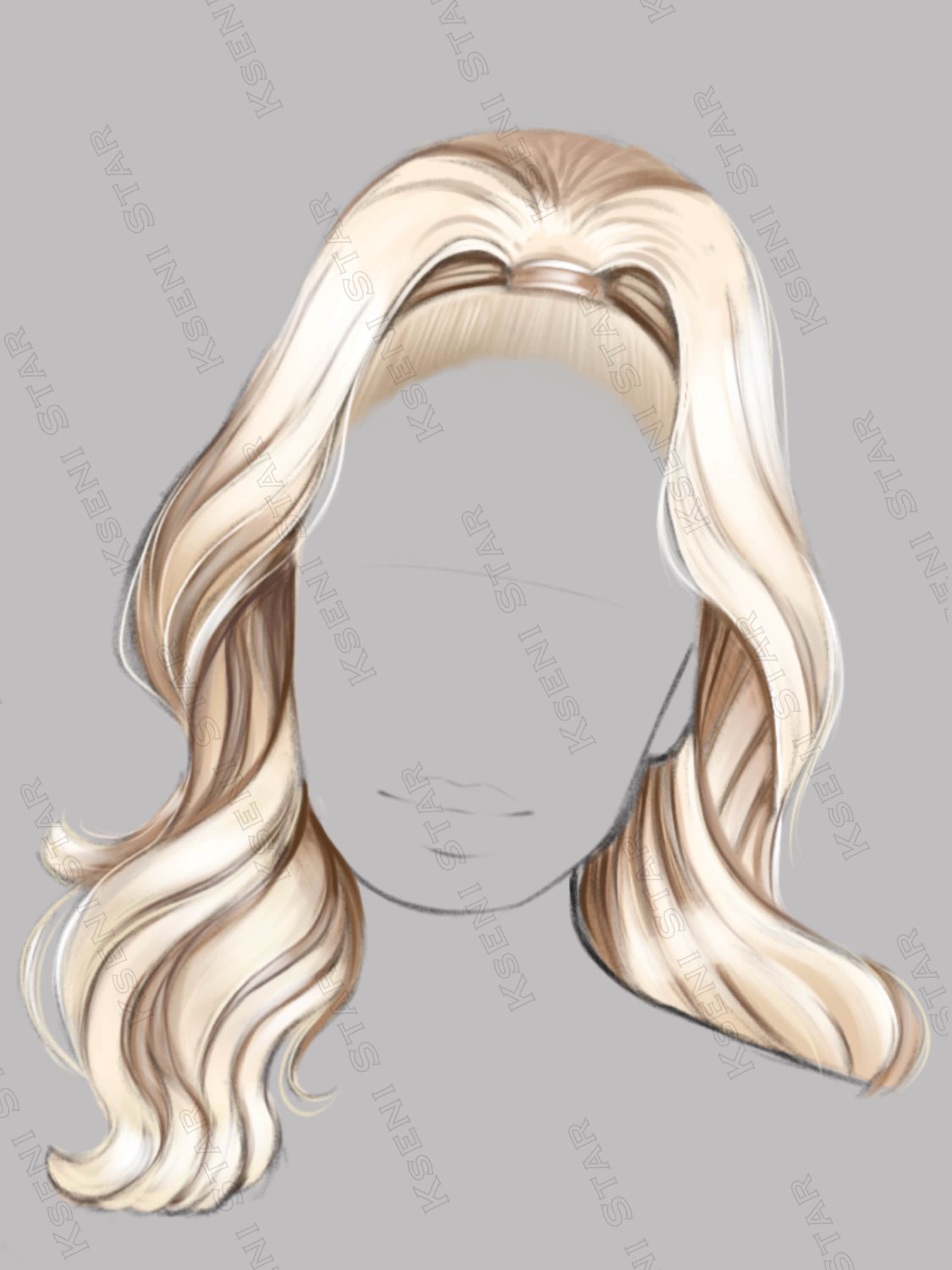 Hair Clipart Front Natural Hair PNG Brunette Blonde Ginger Red Hair ...