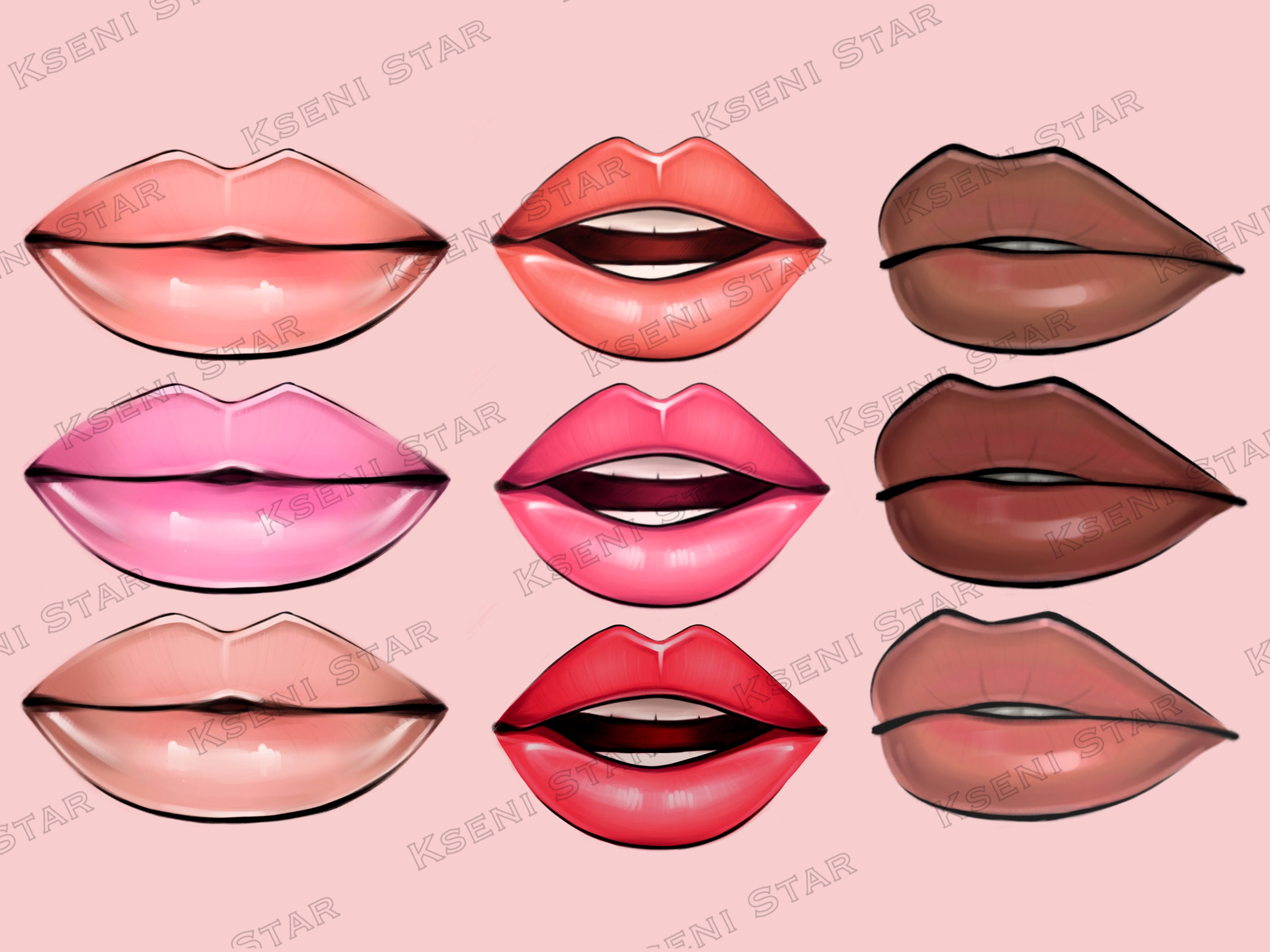Realistic Lips Clipart Png. for Wedding, Hen Party, Love Game, Love ...