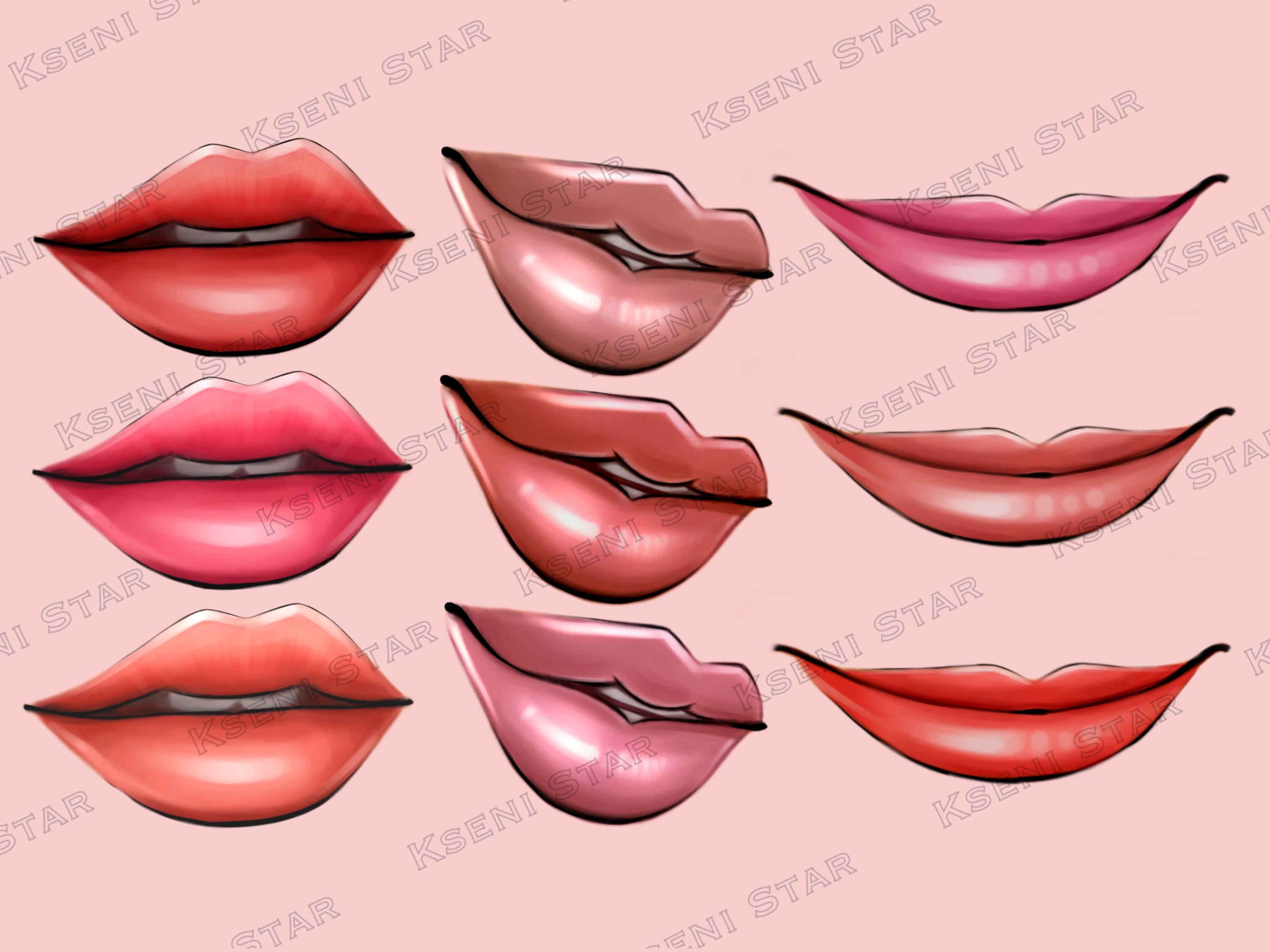 Realistic Lips Clipart Png. for Wedding, Hen Party, Love Game, Love ...