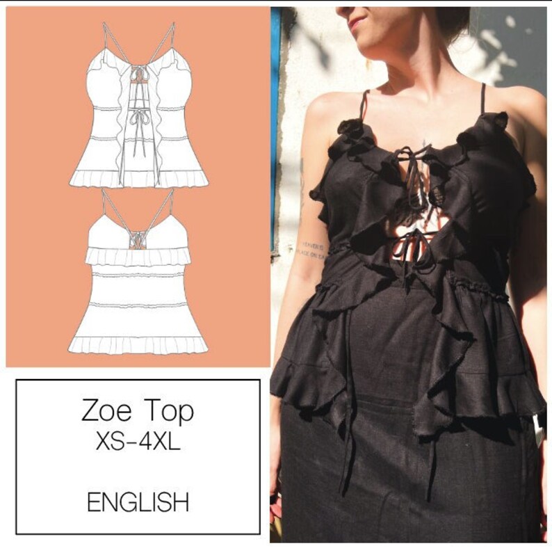 Zoe Top PDF Sewing Pattern - Etsy