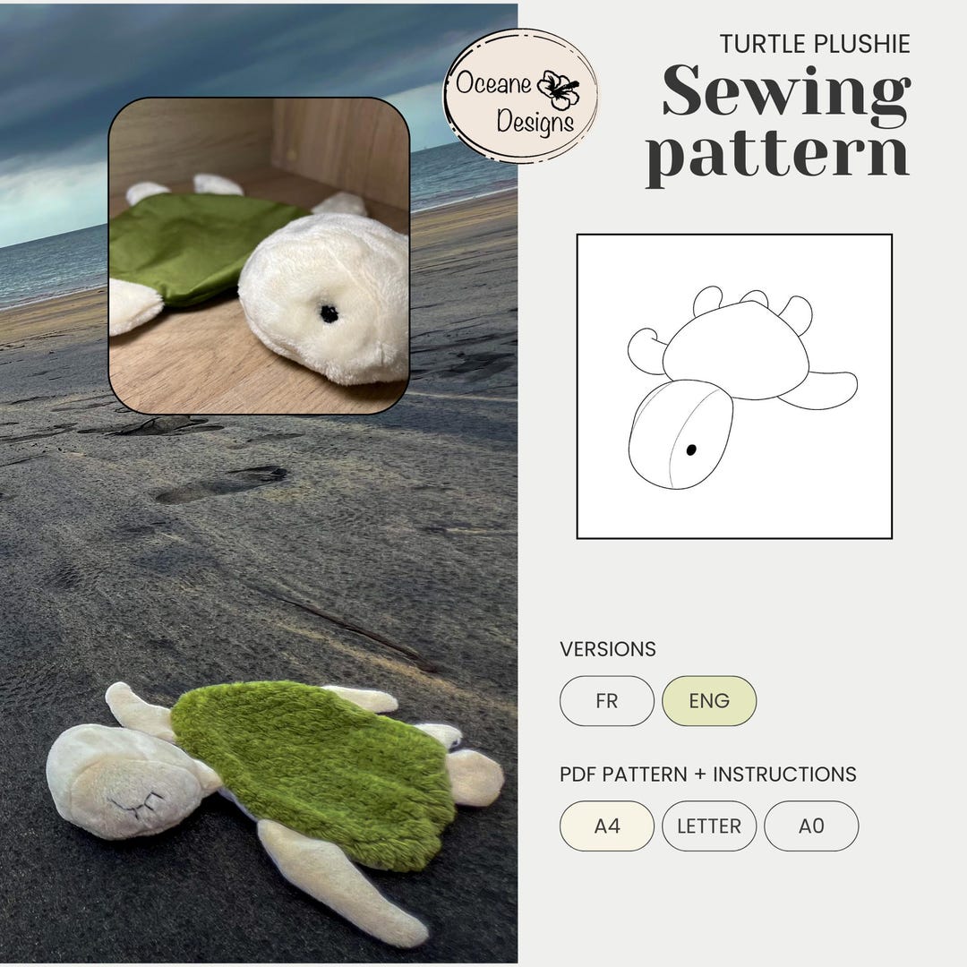 PDF Sewing Pattern / Patron De Couture Turtle Plushie - Etsy