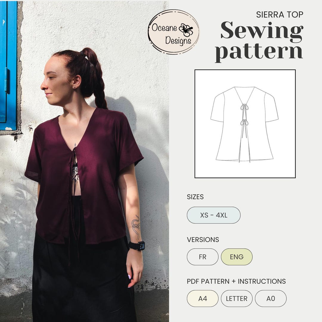 PDF Sewing Pattern / Sewing Pattern - Sierra Top - Etsy