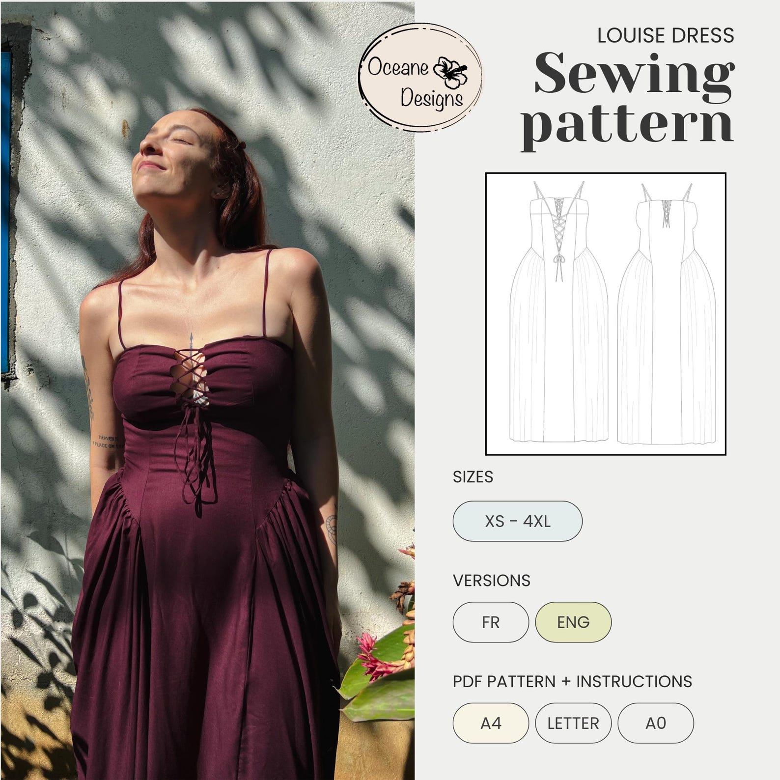 PDF Sewing Pattern / Sewing Pattern - Louise Dress - Etsy