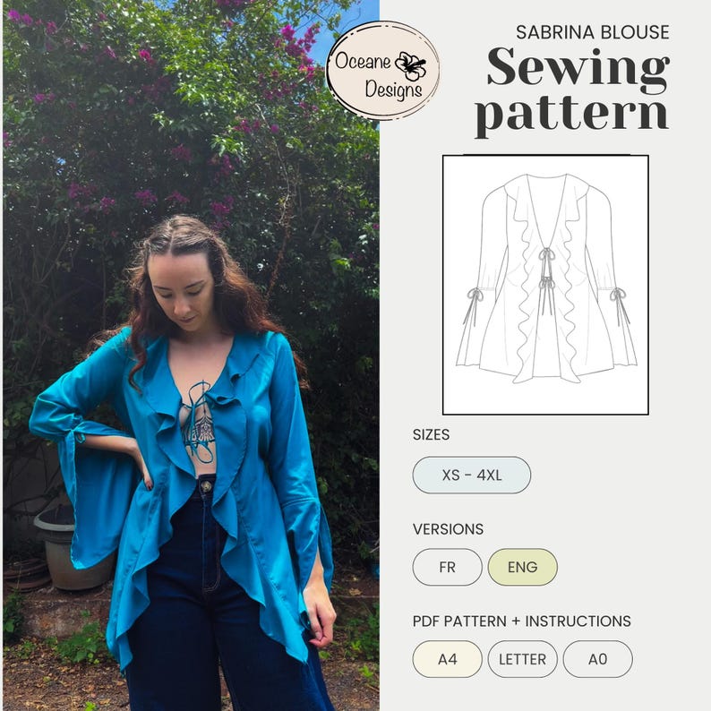 PDF Sewing Pattern / Sewing Pattern - Sabrina Blouse - Etsy