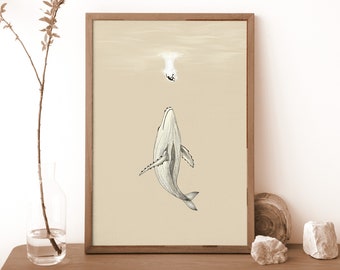 Jonah and the Whale, Minimalist Art, Digital Download Print, Christian ...