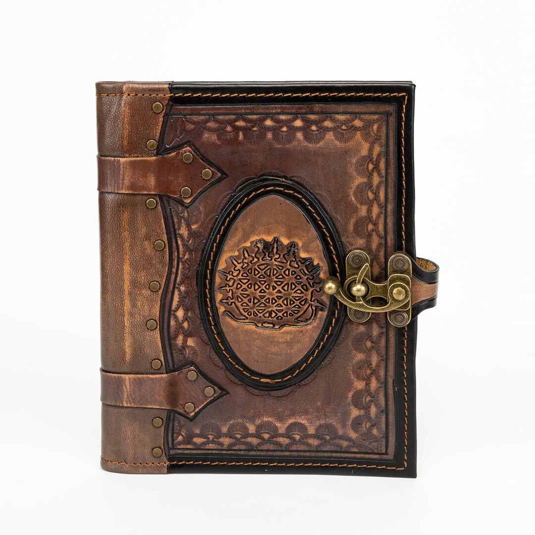 Embossed Hardback , Leather Journal With Lock, Leather Notebook, Travel ...