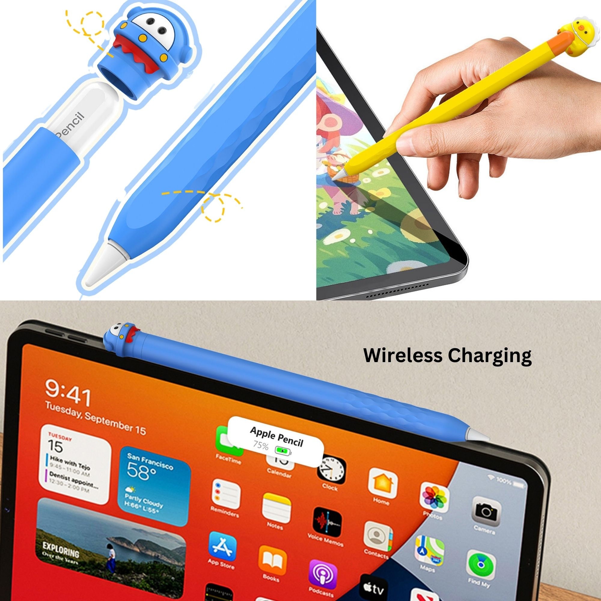 Kawaii Cute Cartoon Durable Pencil Case for Apple Pencil 1 / 2 - Etsy
