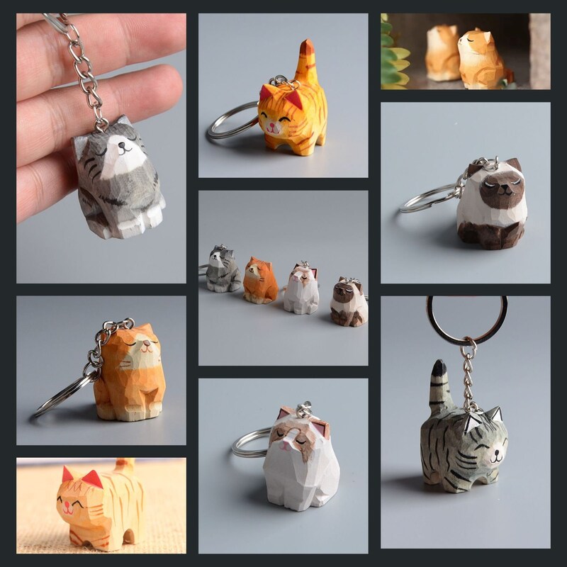 Cat Keychain - Etsy