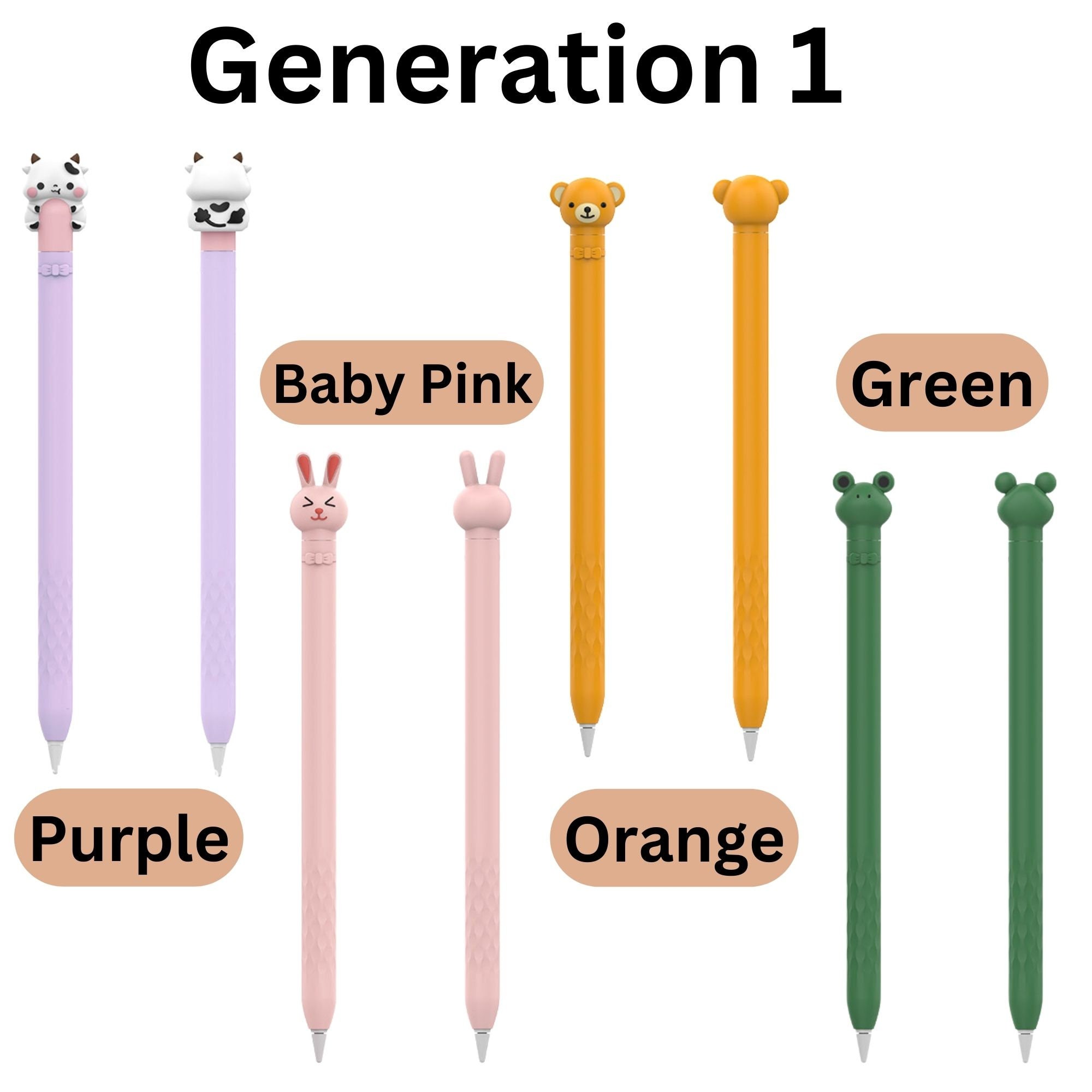 Kawaii Cute Cartoon Durable Pencil Case for Apple Pencil 1 / 2 Gen, Pen ...
