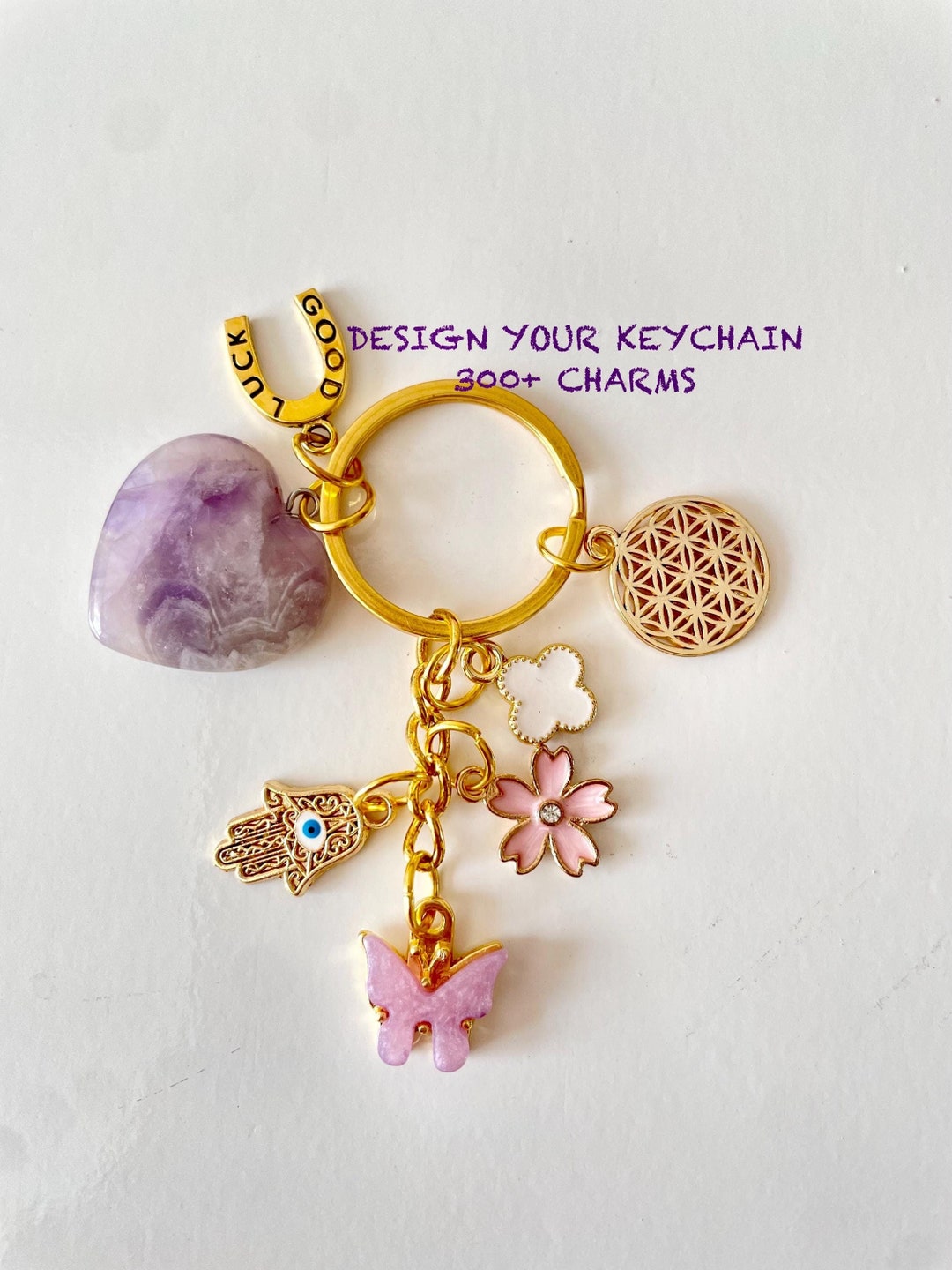 Make Your Own Keychain/pick Your Charms/custom Crystal Keychain/bag ...