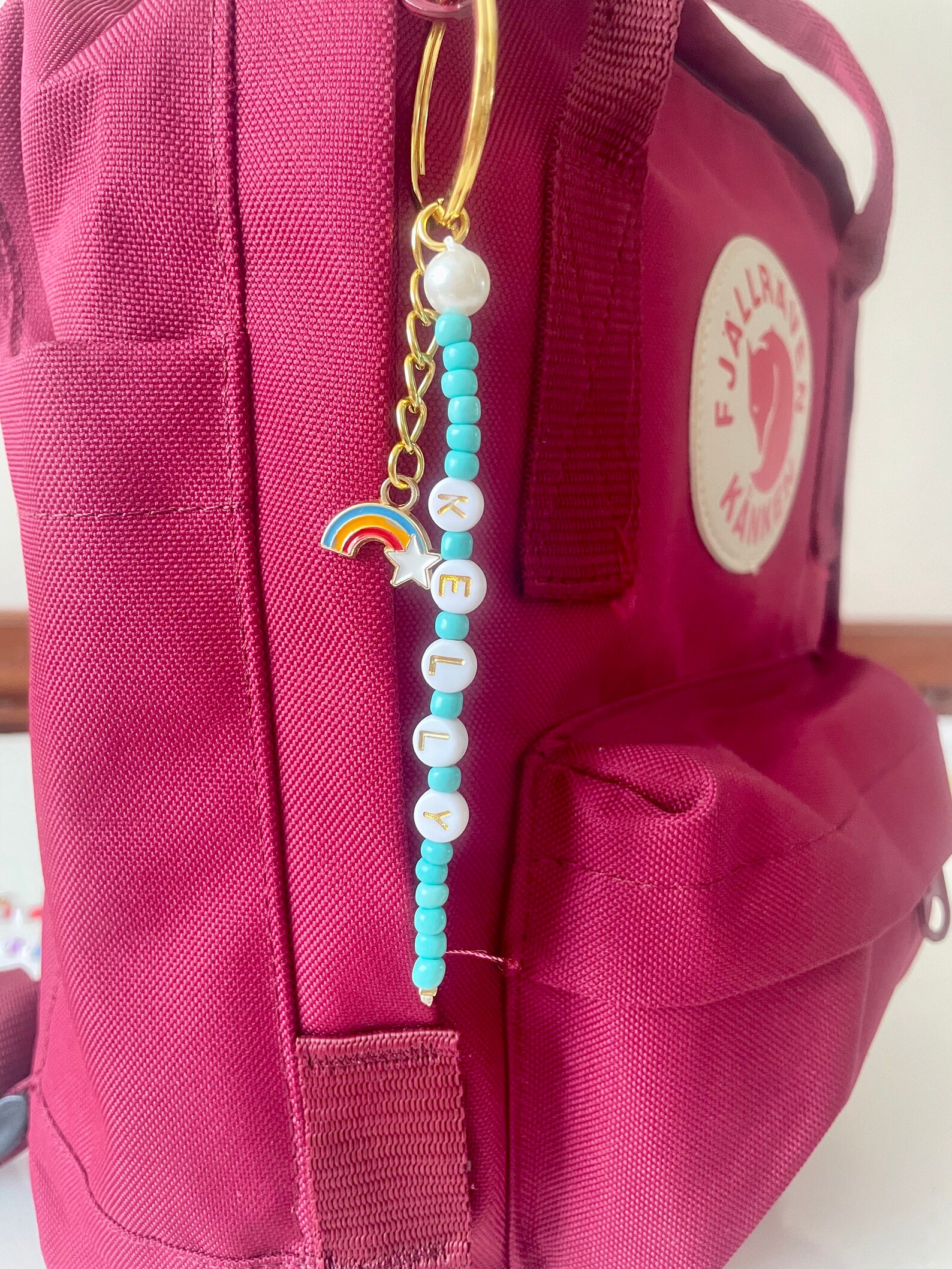 Personalized Beaded Keychain/custom Name Keyring/beaded Name Tag ...