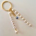 Personalized Pearl Keychains With Evil Eye/custom Beaded Keyring/ Pearl ...