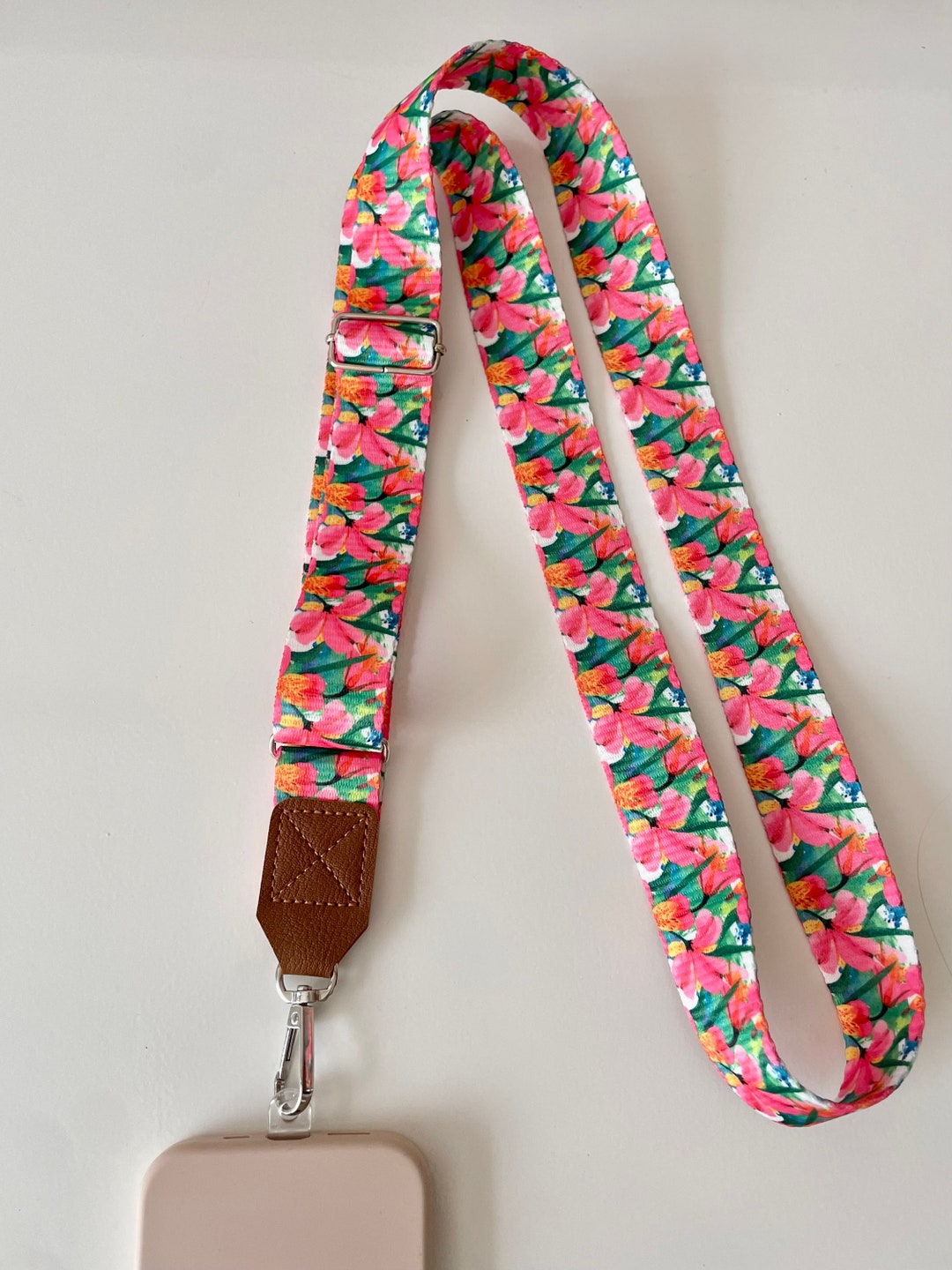 Adjustable Crossbody Phone Strap, Colorful Floral Pattern Phone Strap ...