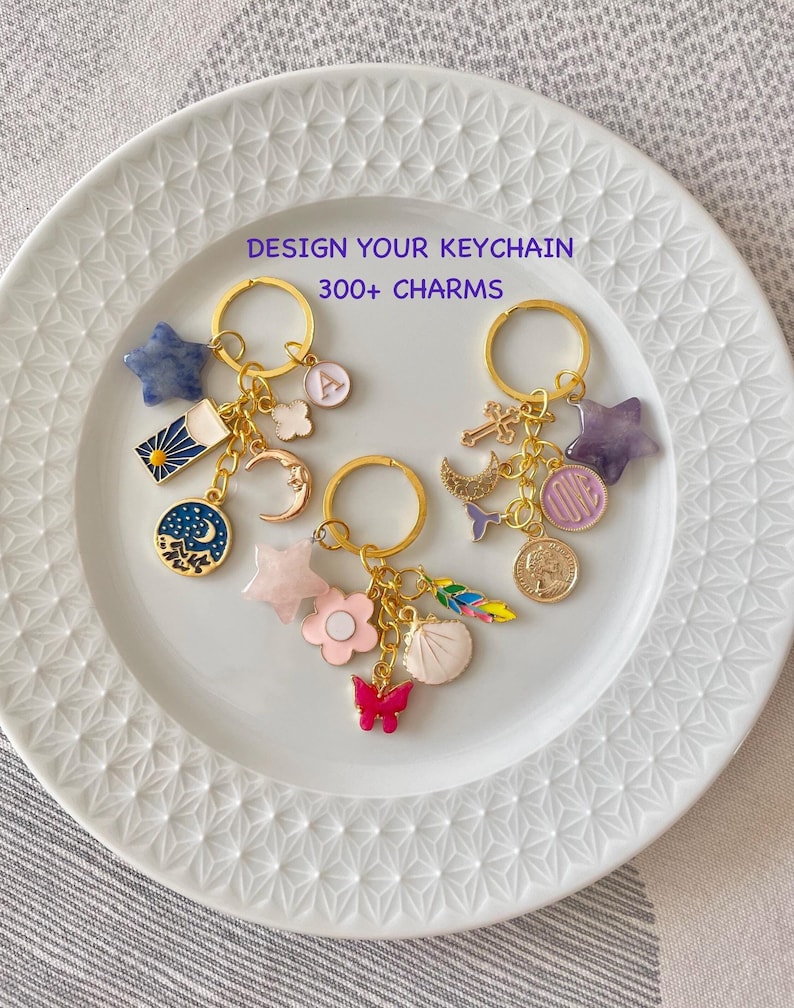 Make Your Own Keychain/pick Your Charm/custom Crystal Keychain/bag ...