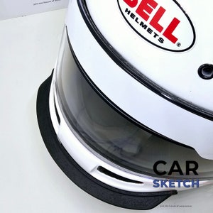 Front and Rear Spoiler for Bell Helmet RS7/RS7K/HP7 Black *based on ...