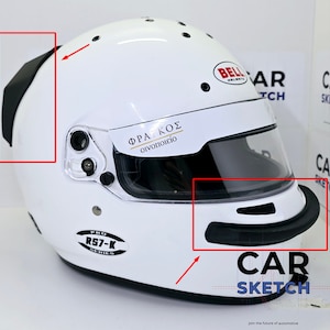 Front and Rear Spoiler for Bell Helmet RS7/RS7K/HP7 Black *based on ...