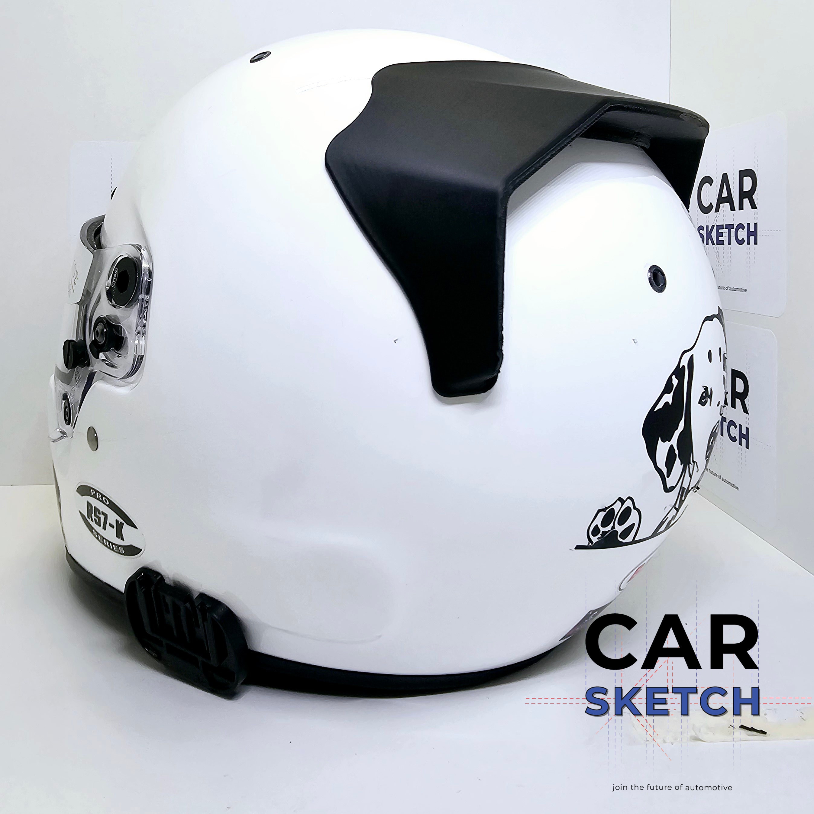 Front and Rear Spoiler for Bell Helmet RS7/RS7K/HP7 Black *based on ...