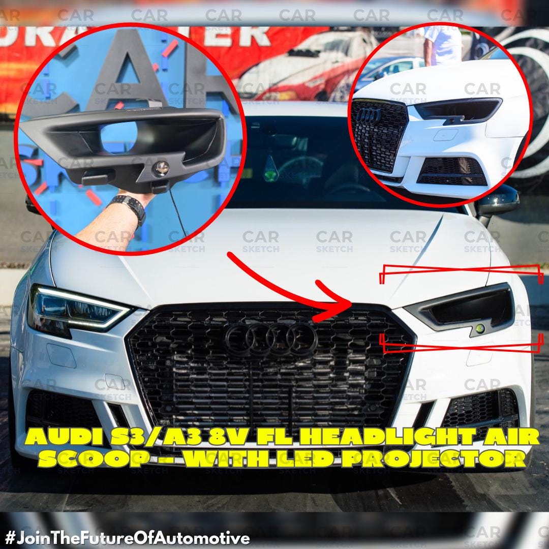 Audi S3/A3 8V FL Headlight Air Scoop – With LED Projector - Etsy