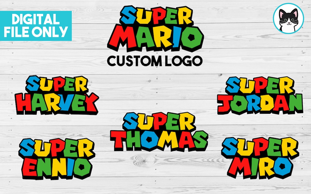 Super Mario Custom Logo Super Mario Logo Marios Bros Logo - Etsy México