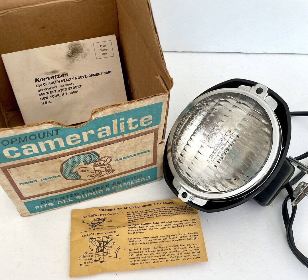 Vintage Cameralite Movie Camera Light GE Topmount Acme Lite - Etsy