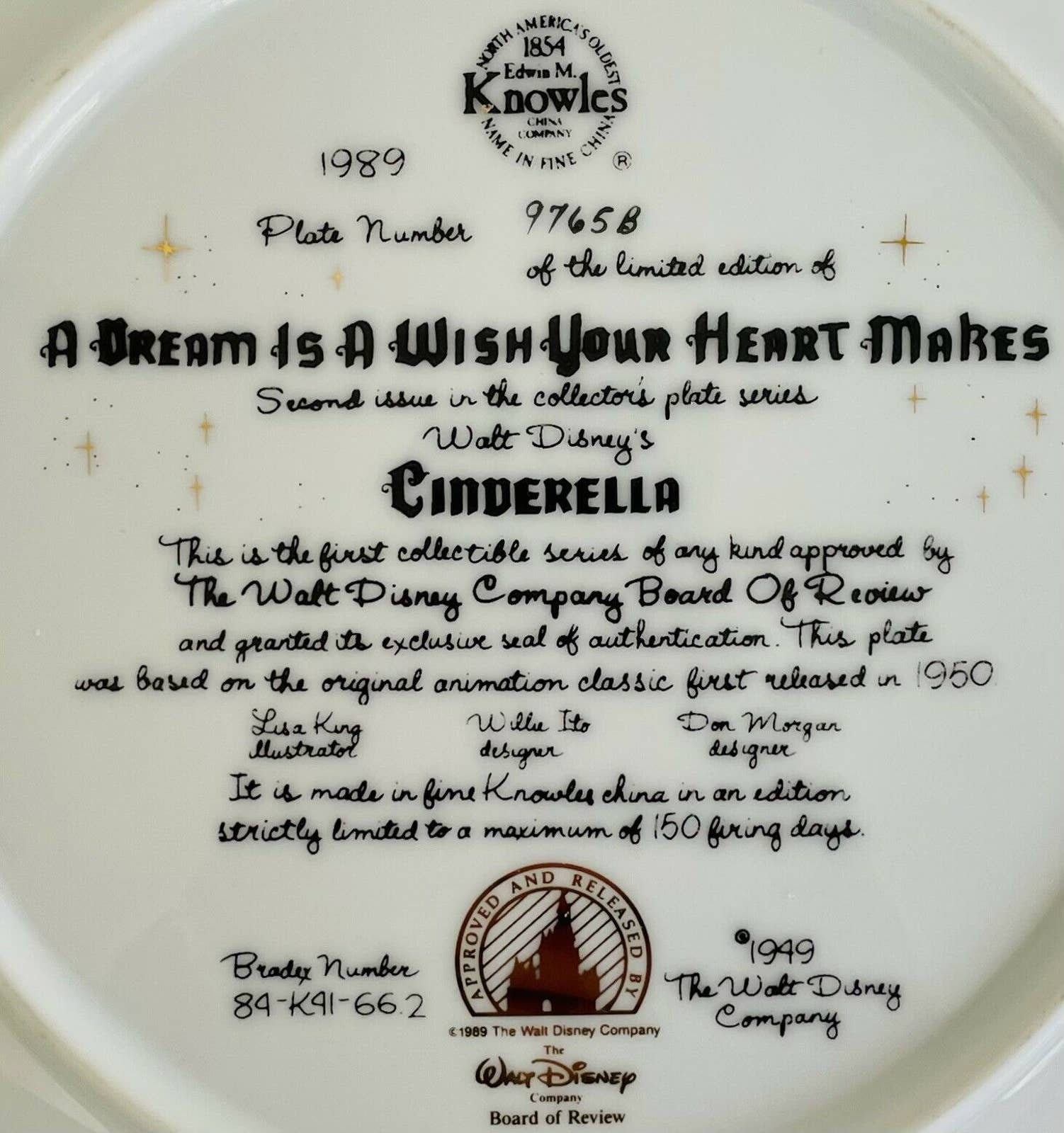 Set of 2 Walt Disney Cinderella Plates Knowles Authentic W/ - Etsy